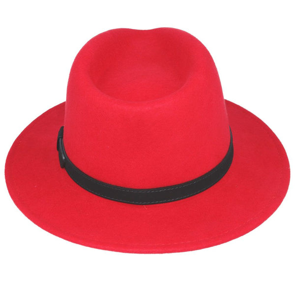 Handmade 100% Wool Red Fedora - Mero Retro